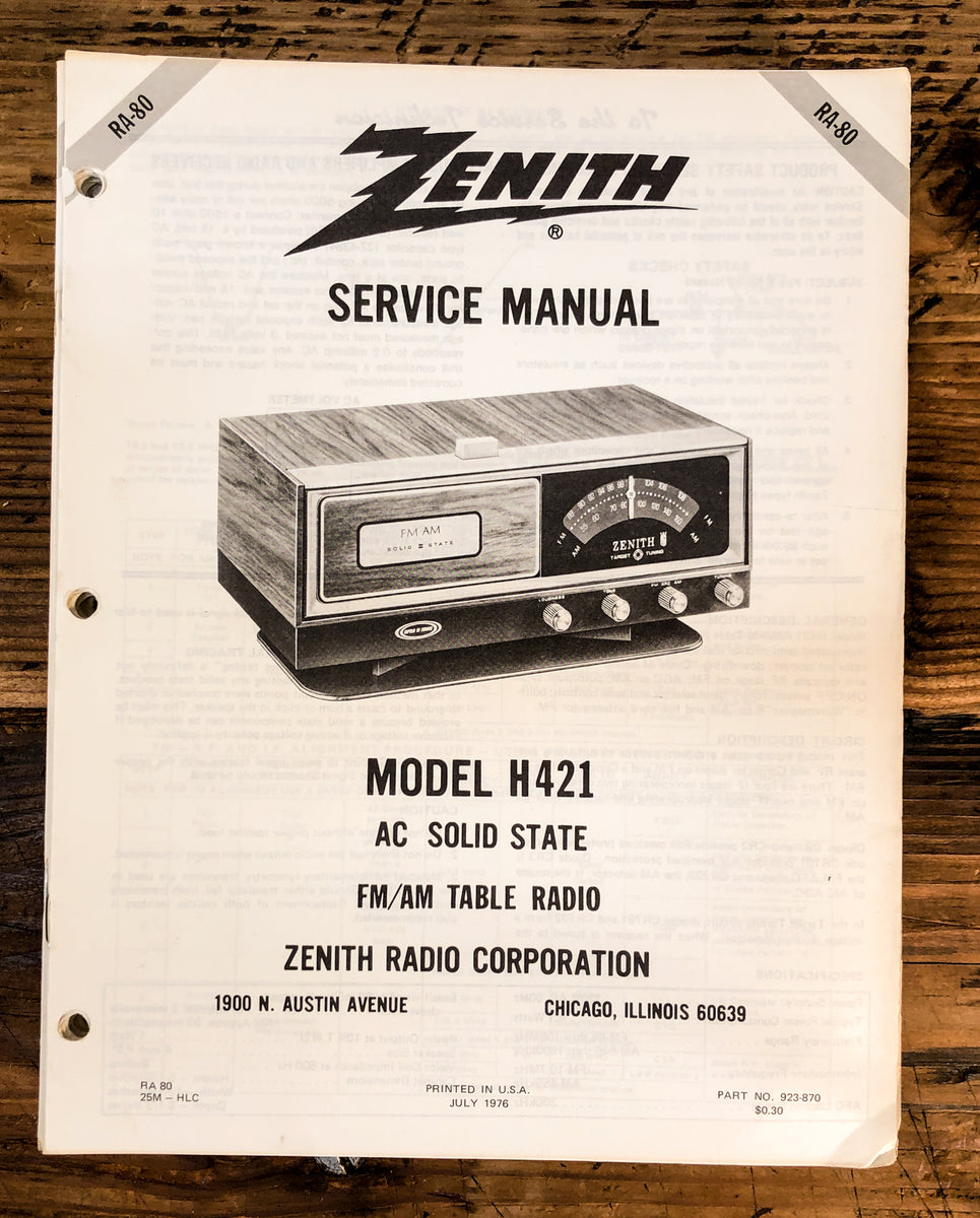 Radio Service Manual *Original* – Vintage Audio Store - Vintage Service ...