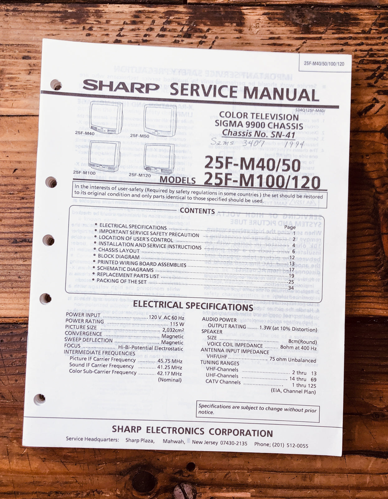 TV Service Manual *Original* – Vintage Audio Store - Vintage Service ...