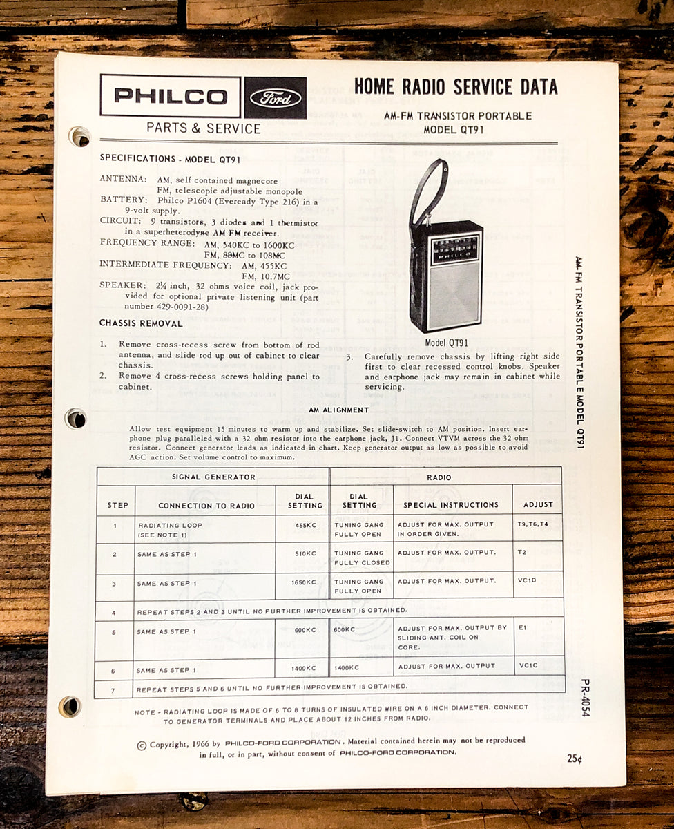 Radio Service Manual *Original* #1 – Vintage Audio Store - Vintage ...