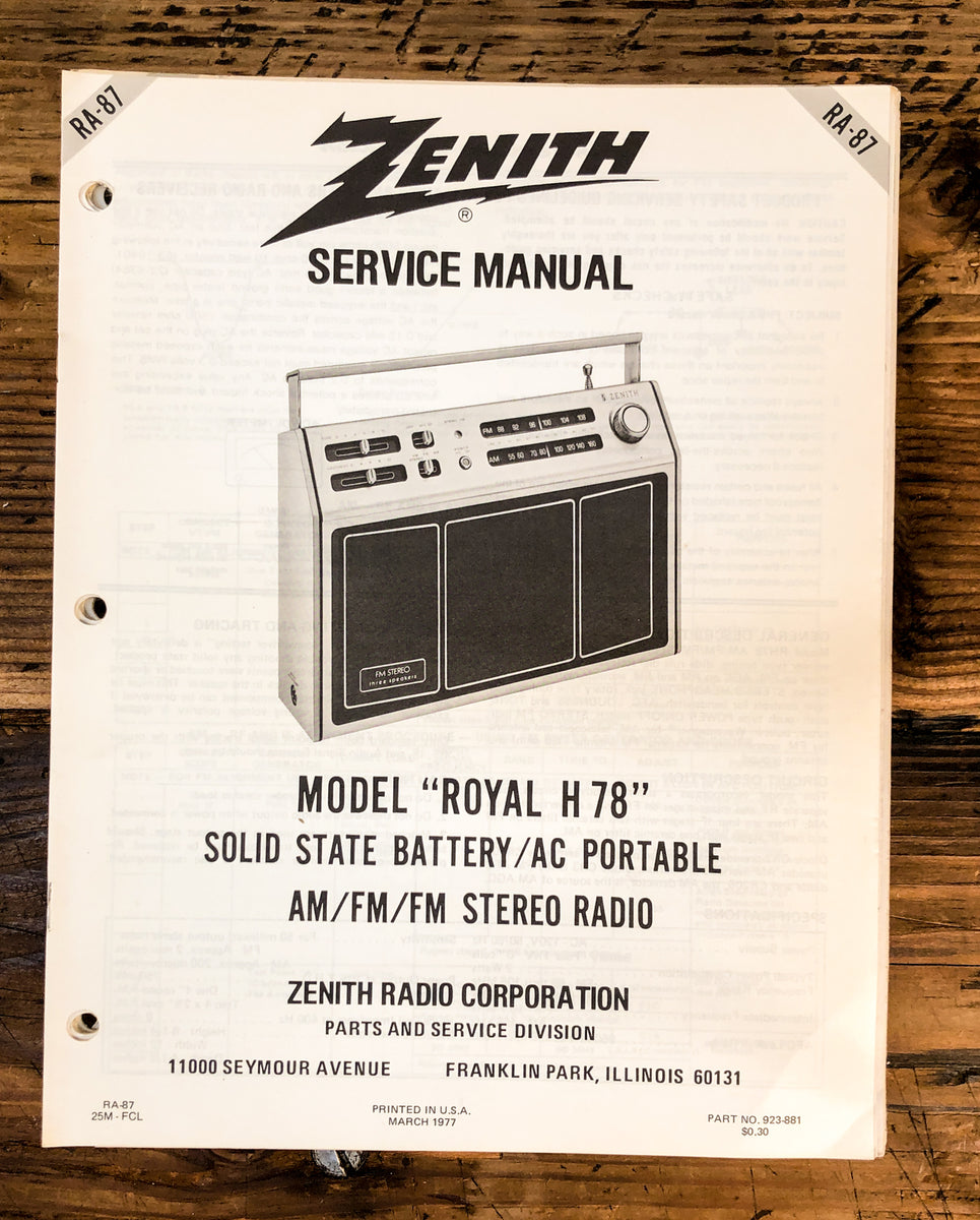 Radio Service Manual *Original* – Vintage Audio Store - Vintage Service ...