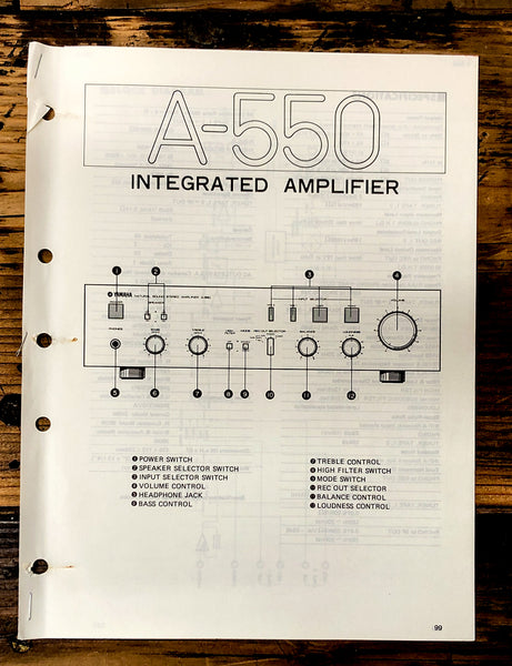 Amplifier Adjustments Schematic Specs Manual *Original* – Vintage Audio Store - Vintage Service ...