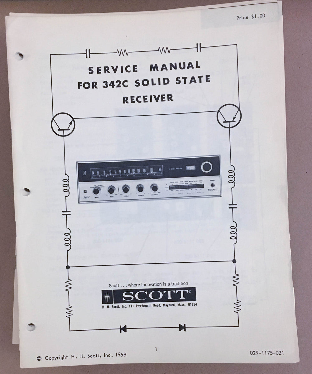 Scott 342C Receiver Service Manual *Original* – Vintage Audio Store ...