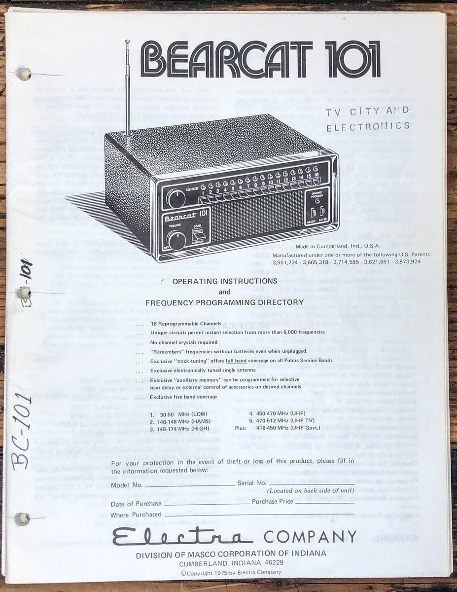 Radio / Scanner Owner / User Manual *Original* – Vintage Audio Store ...