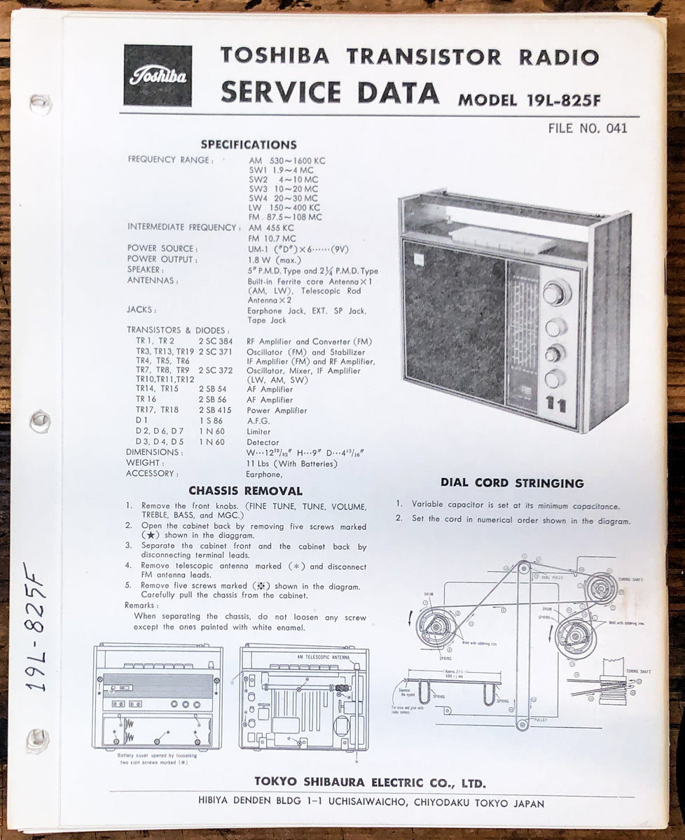 Radio Service Manual *Original* – Vintage Audio Store - Vintage Service ...
