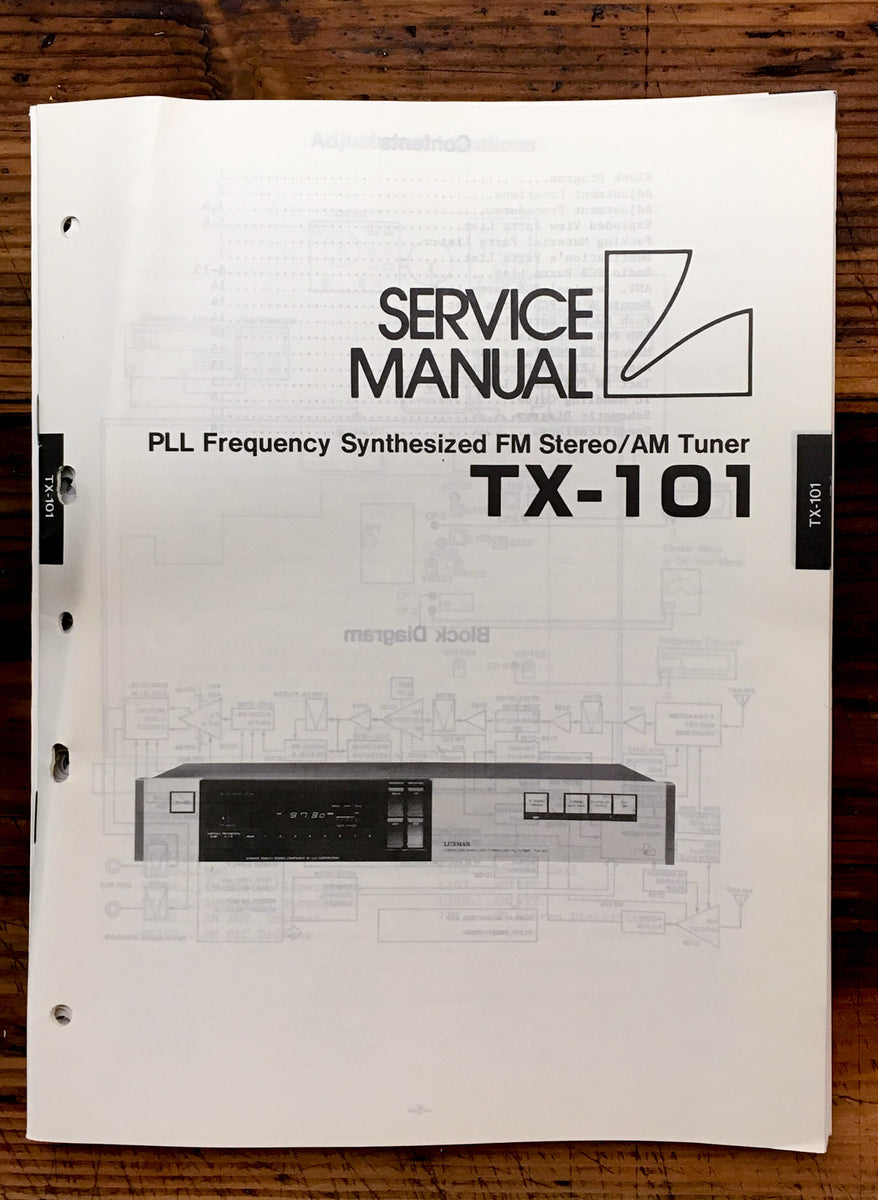Luxman TX-101 Tuner Service Manual *Original* – Vintage Audio Store ...