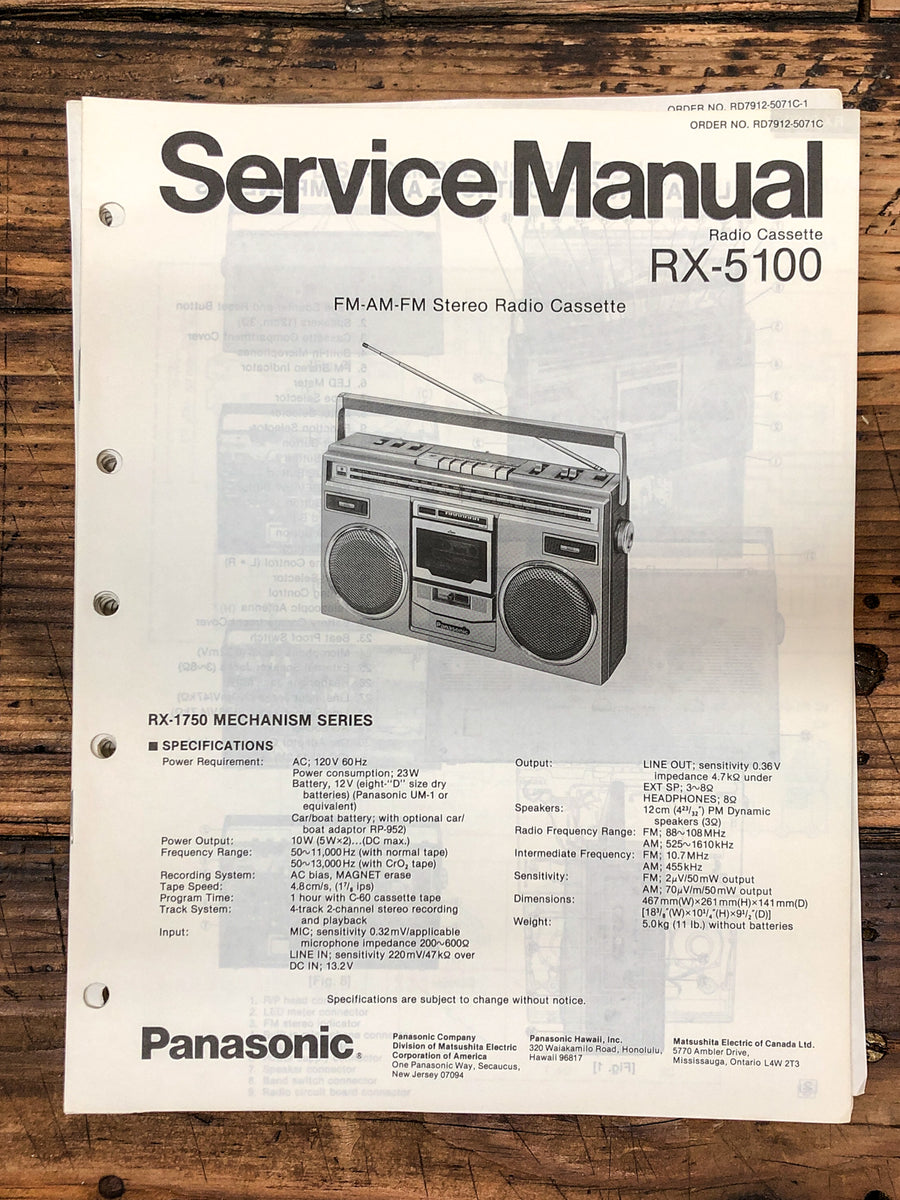 Radio / Boombox Service Manual *Original* – Vintage Audio Store ...