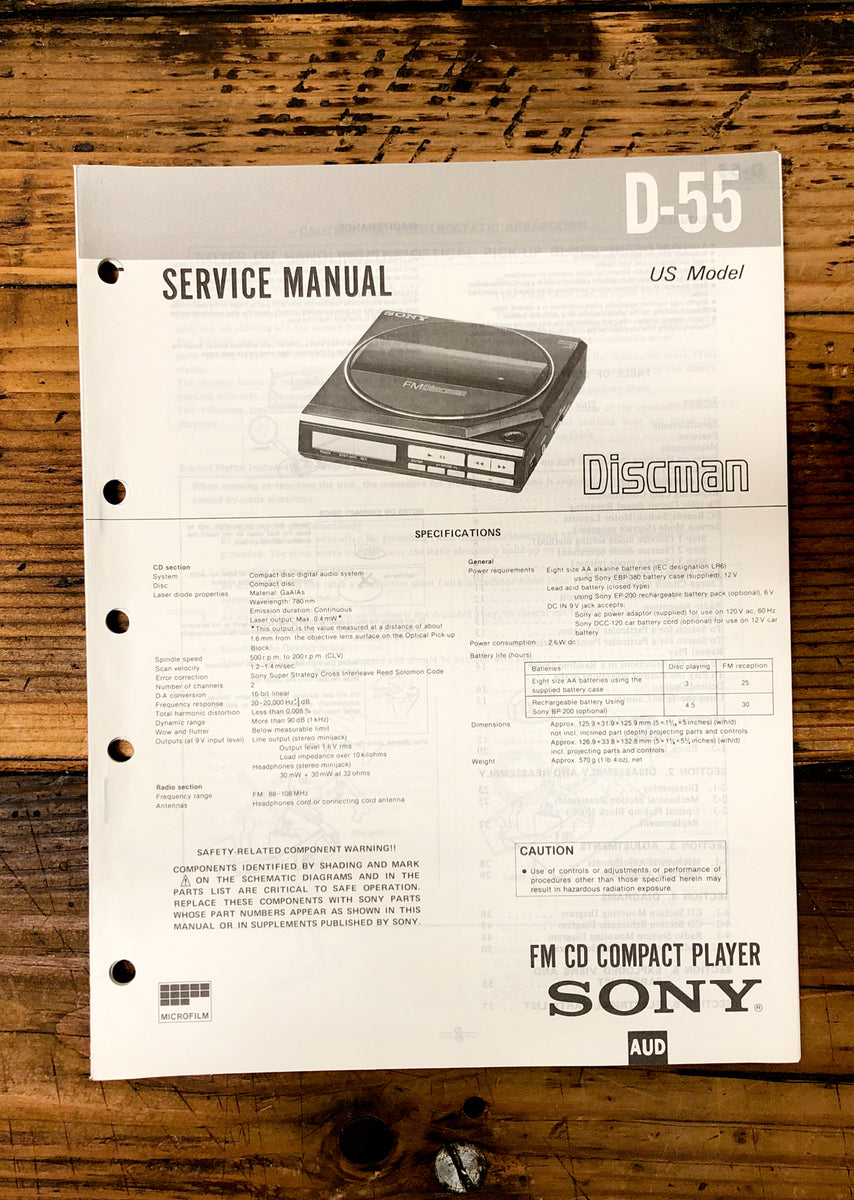 CD Player / Discman Service Manual *Original* – Vintage Audio Store ...