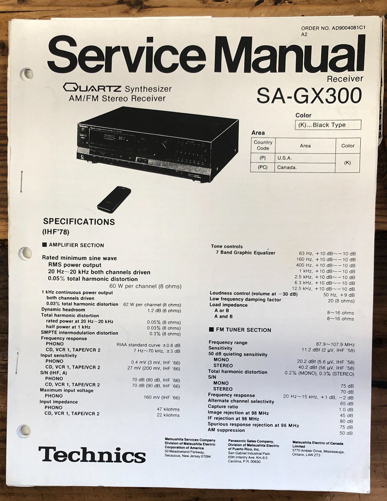 Receiver Service Manual *Original* – Vintage Audio Store - Vintage ...