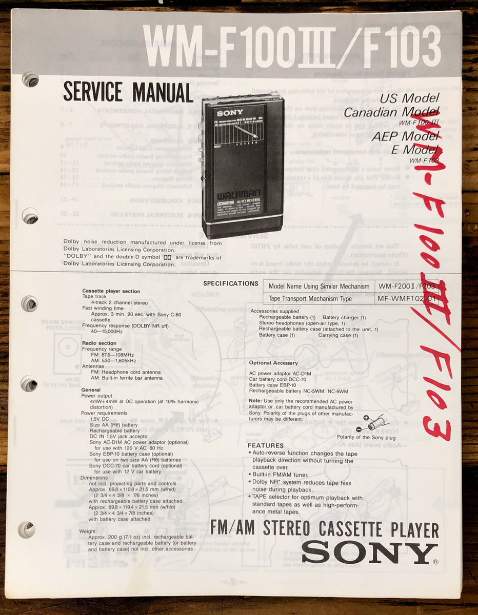 Radio Cassette Service Manual *Original* – Vintage Audio Store ...