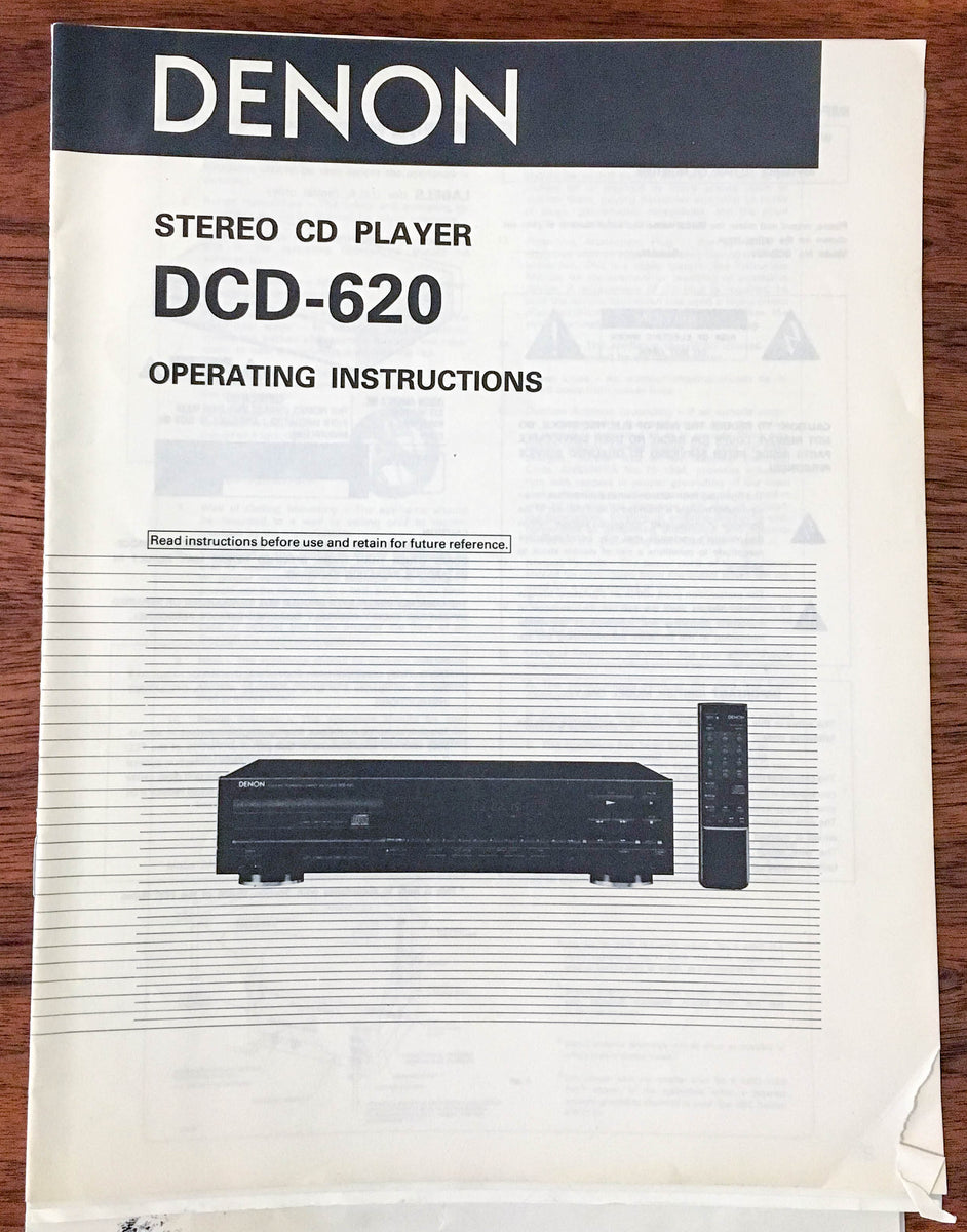 Denon DCD-620 CD Player Owners Operating Manual *Original* – Vintage ...