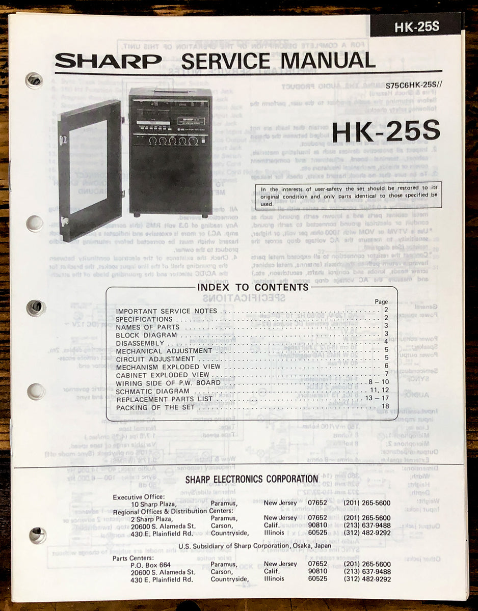 Karaoke Service Manual *Original* – Vintage Audio Store - Vintage Service Manuals, Stereo ...