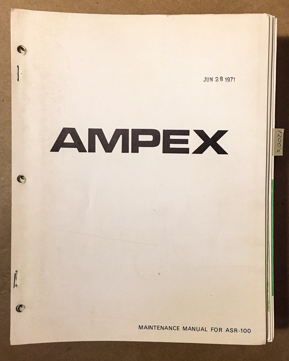 Ampex Model ASR-100 Receiver Service Manual *Original* – Vintage Audio ...