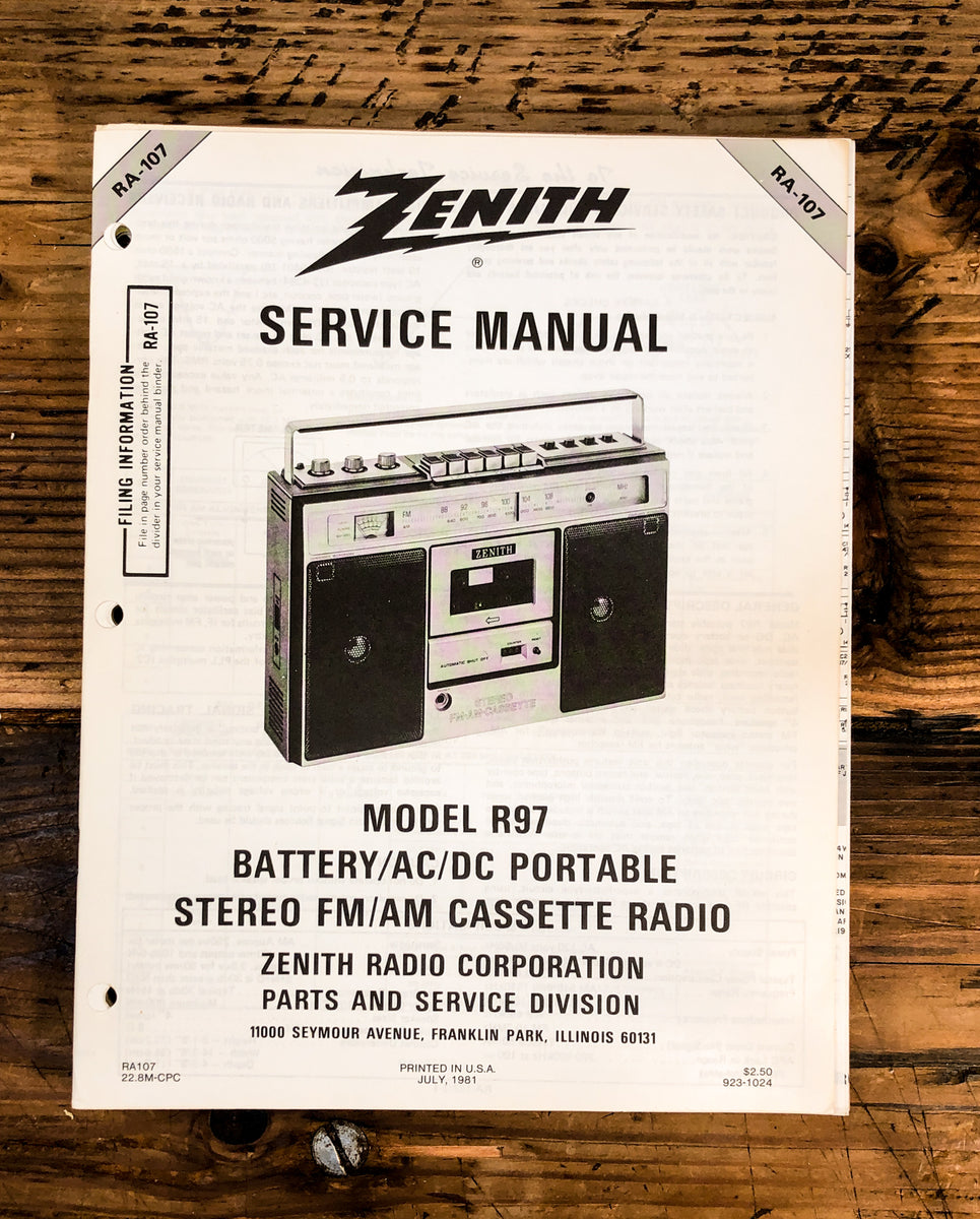 Radio Service Manual *Original* – Vintage Audio Store - Vintage Service ...