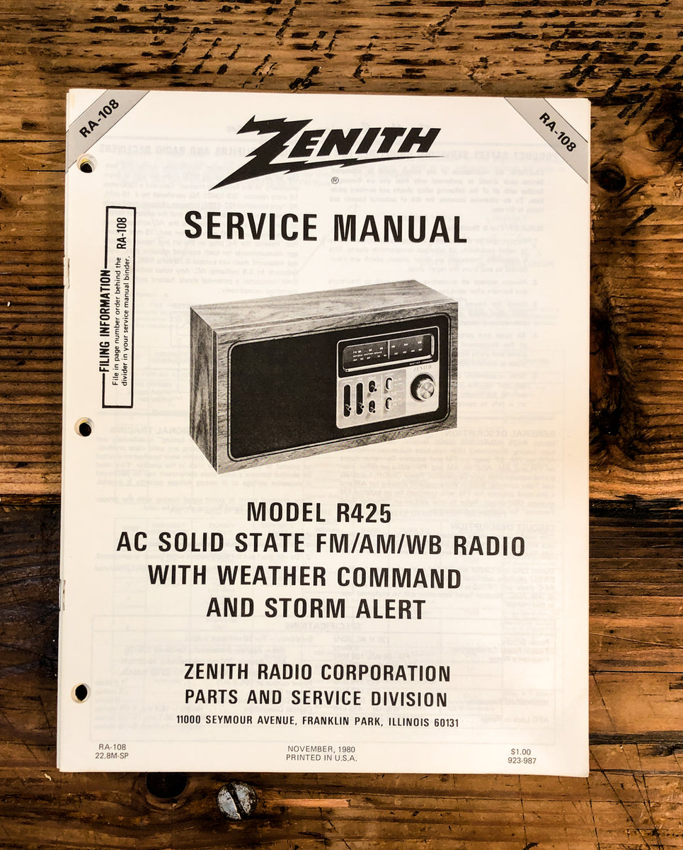 Radio Service Manual *Original* – Vintage Audio Store - Vintage Service ...