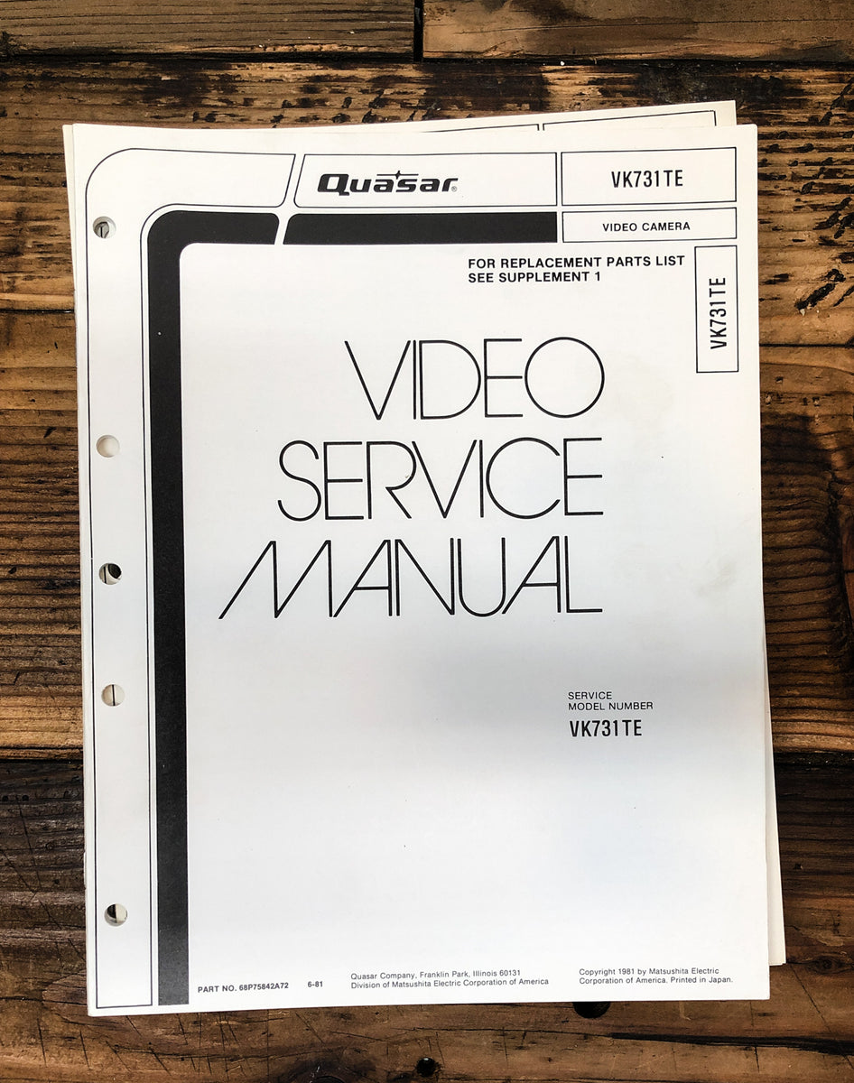 Video Camera Service Manual *Original* – Vintage Audio Store - Vintage ...