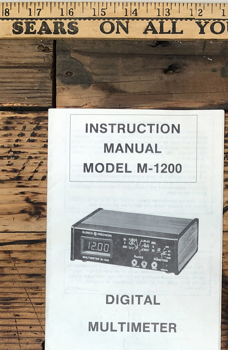 Multimeter Owner / User Manual *Original* – Vintage Audio Store ...