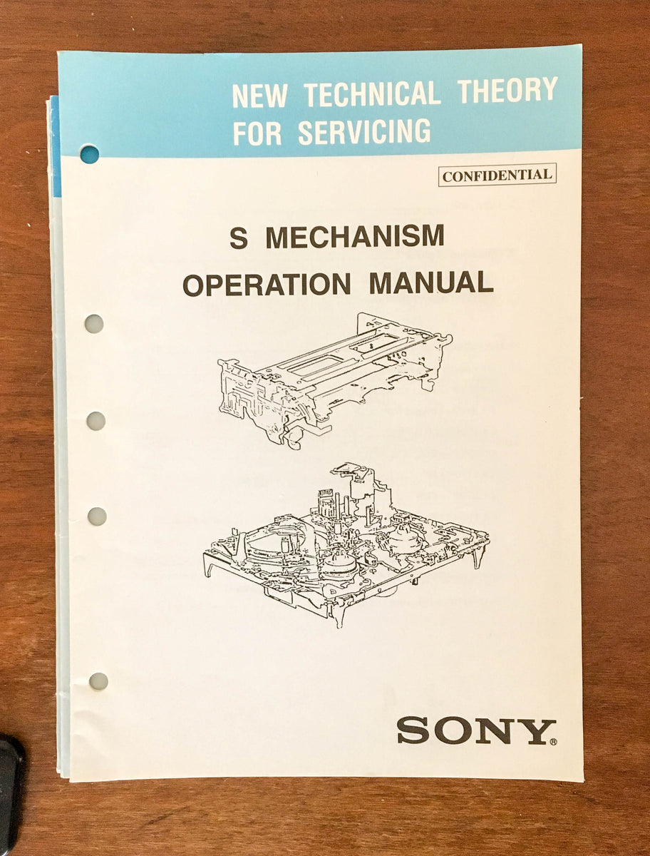 Sony S Mechanism Operation Manual Service Manual *Original* – Vintage ...
