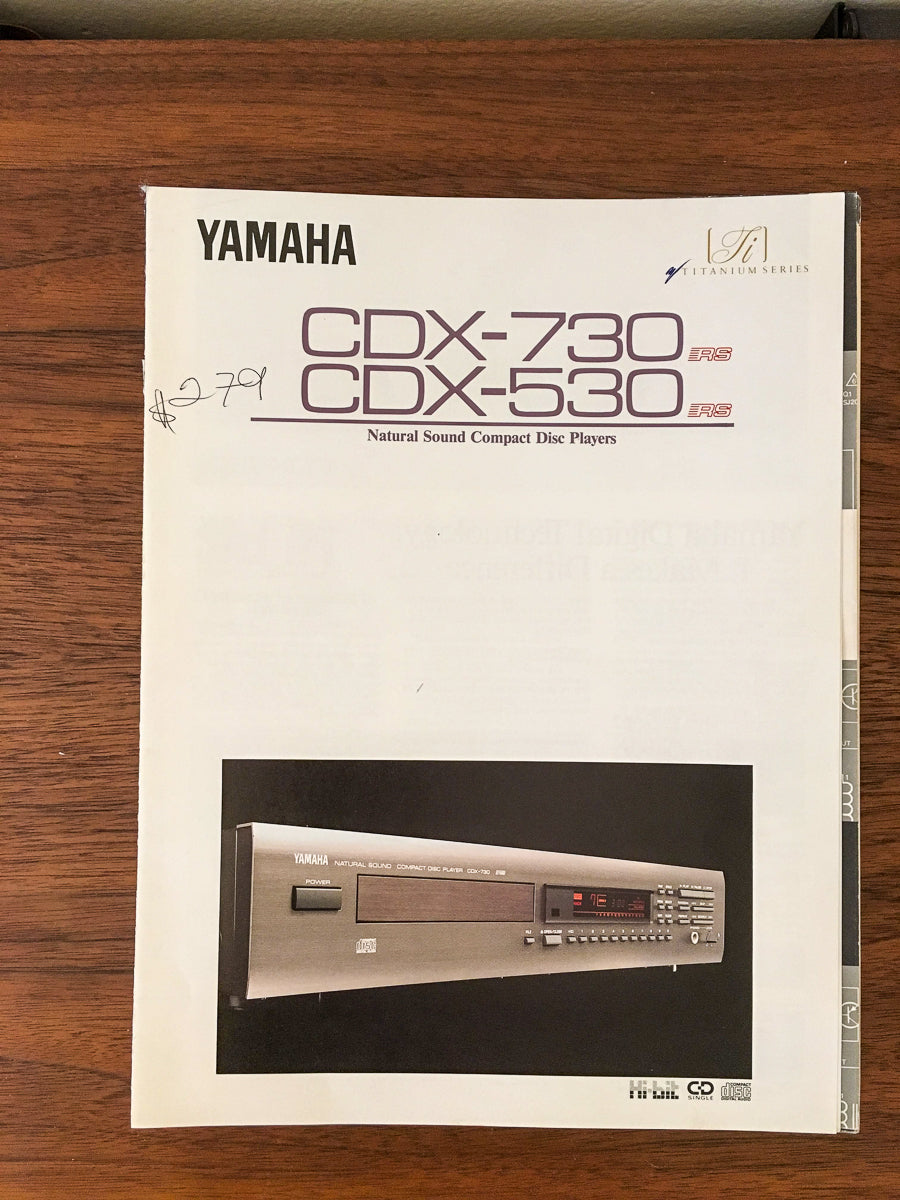 Yamaha CDX-530 CDX-730 CD Player Dealer Brochure *Original* – Vintage ...