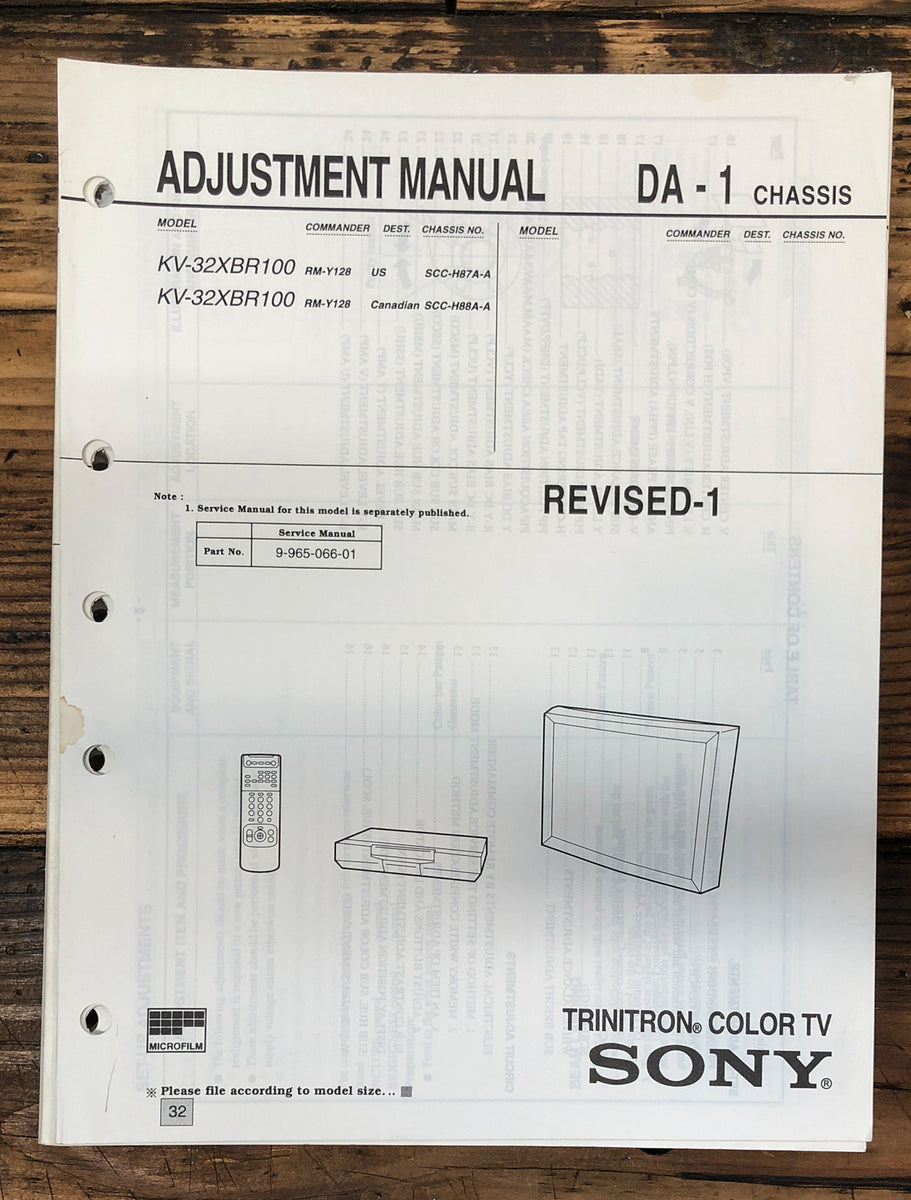 TV Adjustment Manual *Original* – Vintage Audio Store - Vintage Service ...