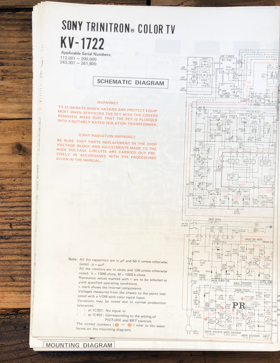 TV Fold Out Schematic *Original* – Vintage Audio Store - Vintage ...