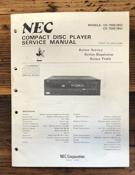 CD Player Service Manual *Original* – Vintage Audio Store - Vintage ...