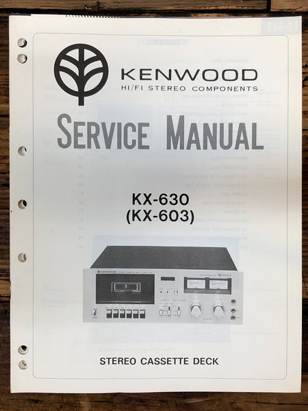 Cassette Service Manual *Original* – Vintage Audio Store - Vintage Service Manuals, Stereo ...