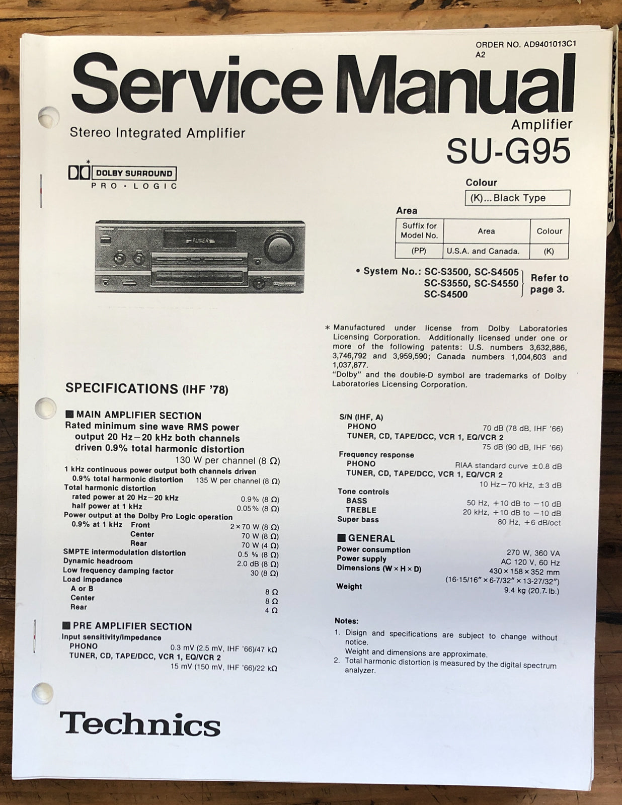 Amplifier Service Manual *Original* – Vintage Audio Store - Vintage ...