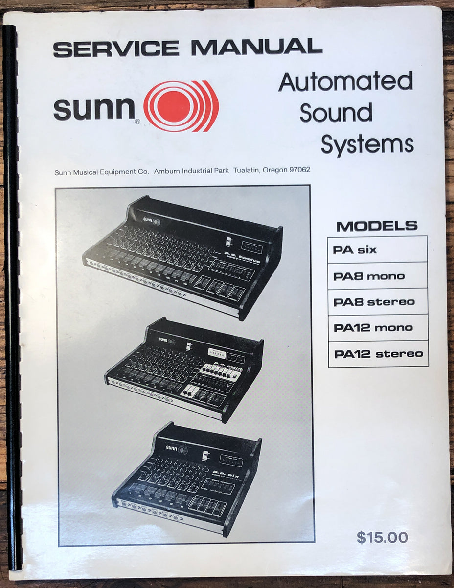 Mixing Console Service Manual *Original* – Vintage Audio Store ...