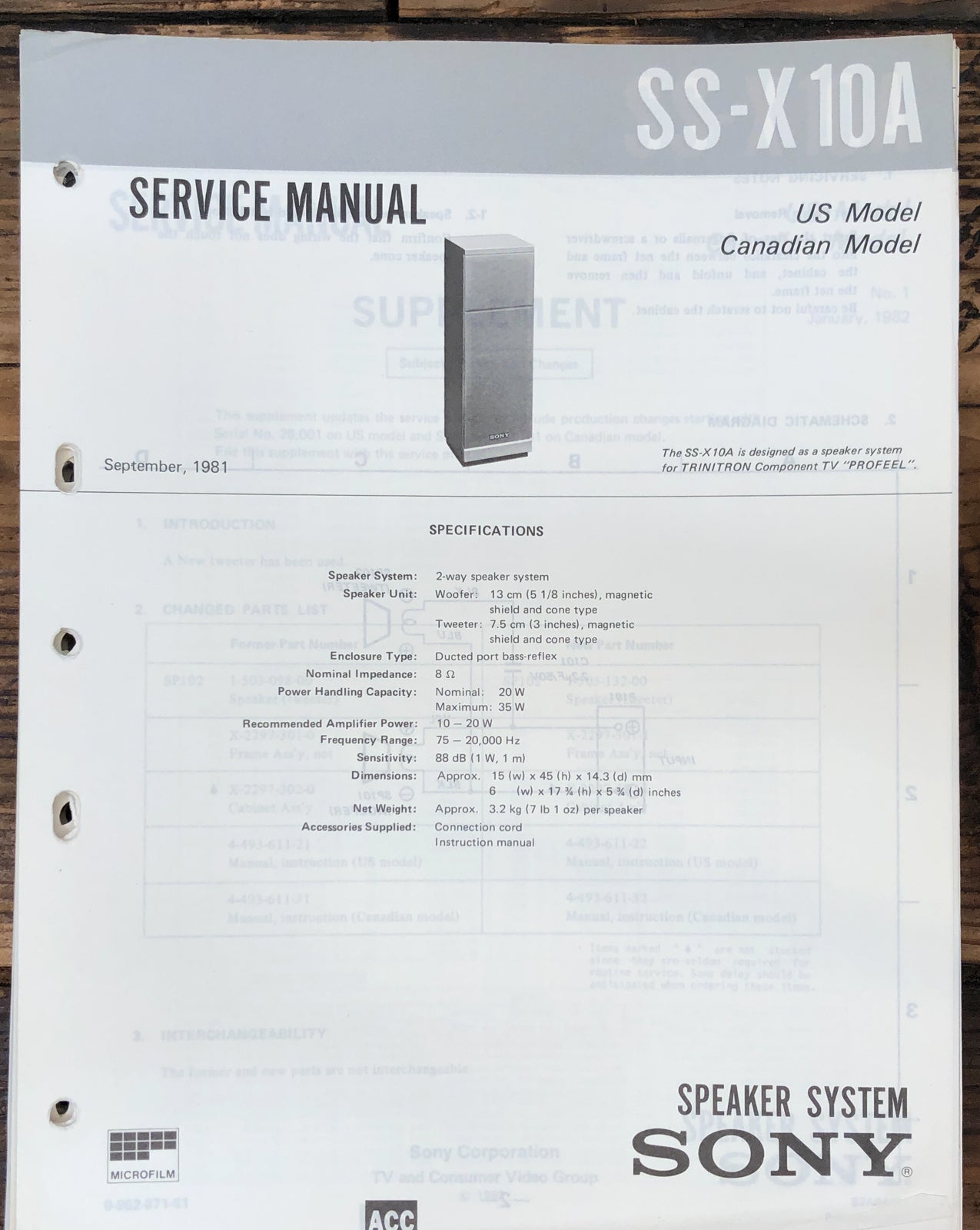 Speaker Service Manual *Original* – Vintage Audio Store - Vintage ...