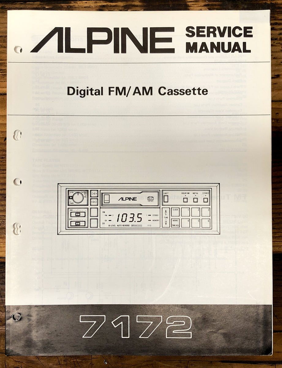 Car Radio Cassette Service Manual *Original* – Vintage Audio Store ...