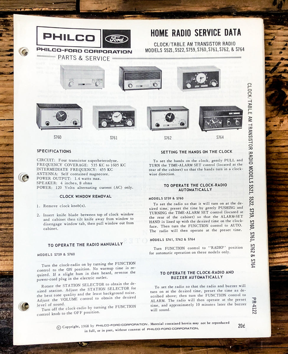 Radio Service Manual *Original* – Vintage Audio Store - Vintage Service ...