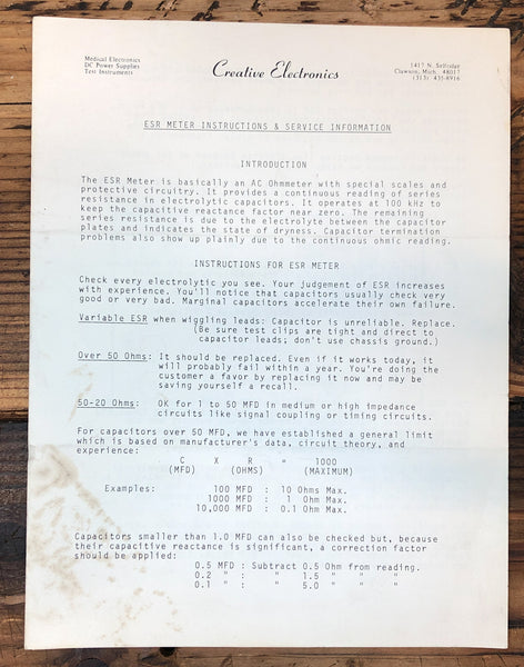 Owner & Service Manual *Original* – Vintage Audio Store - Vintage ...