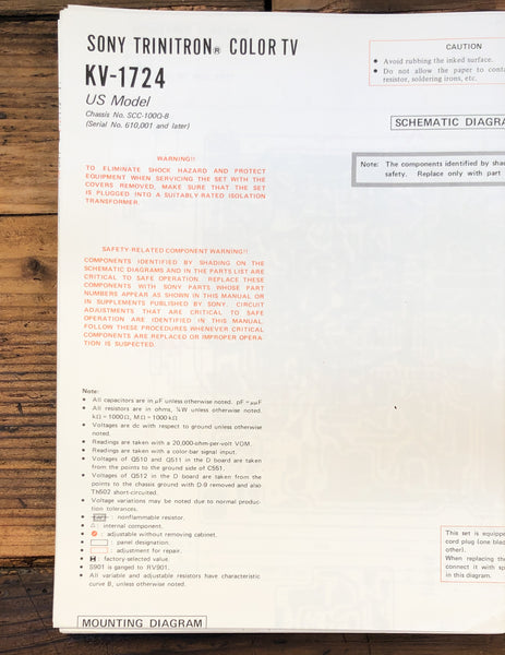 TV Fold Out Schematic *Original* – Vintage Audio Store - Vintage ...