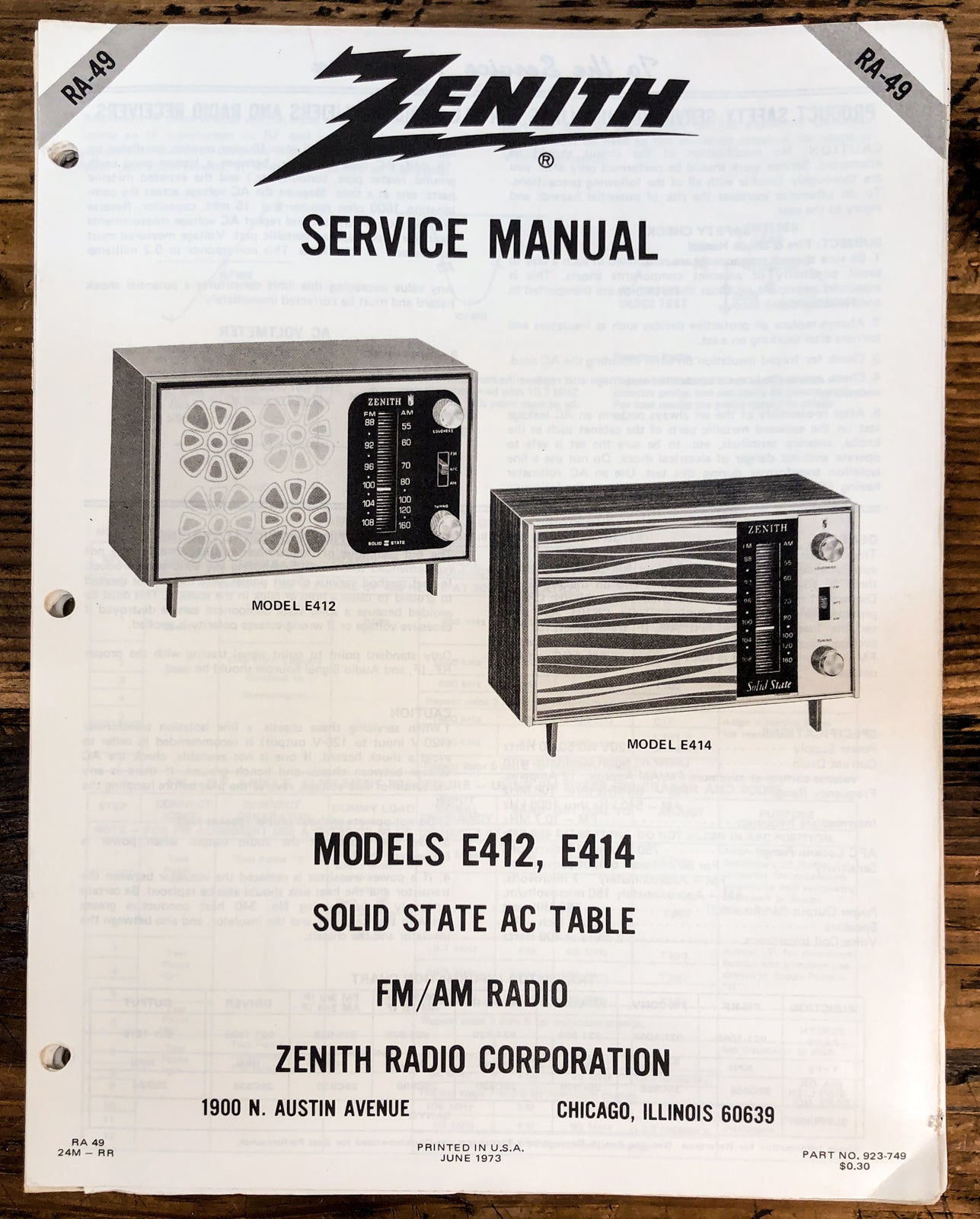 Radio Service Manual *Original* – Vintage Audio Store - Vintage Service ...