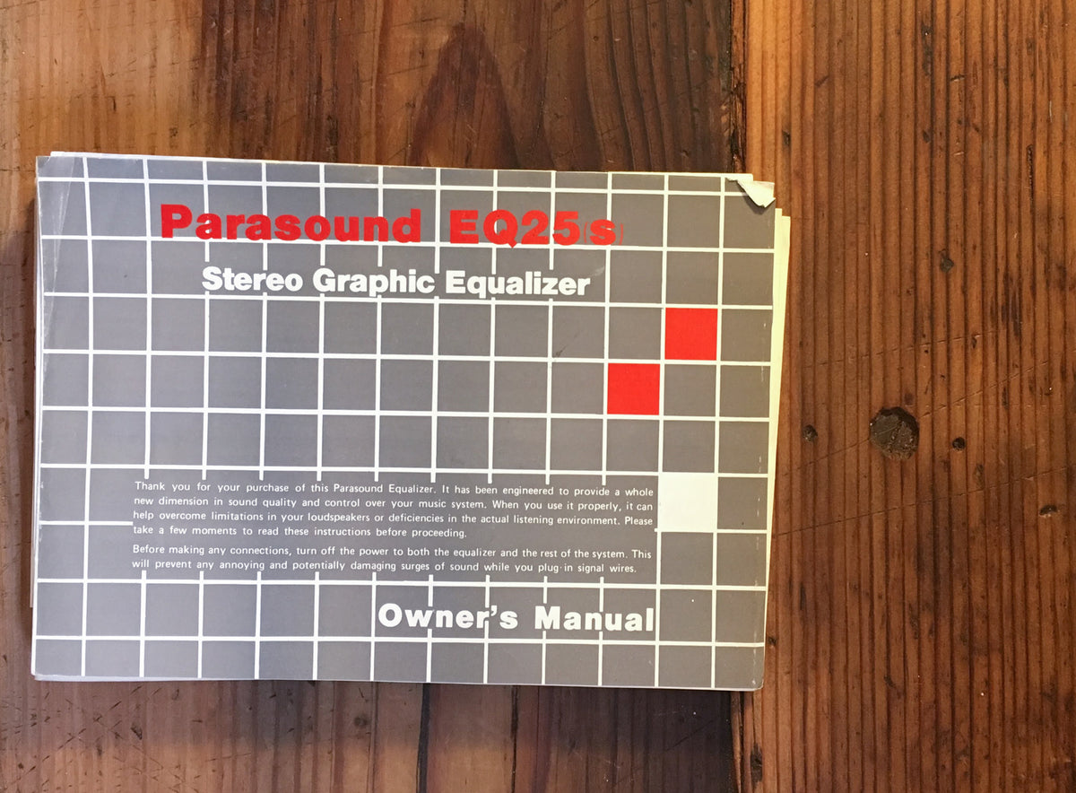 Equalizer User / Owners Manual *Original* – Vintage Audio Store ...