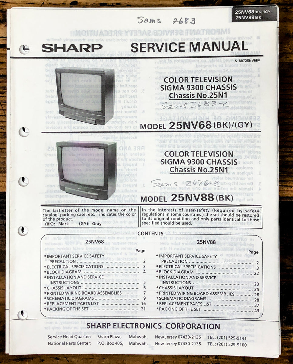 TV / Television Service Manual *Original* – Vintage Audio Store ...