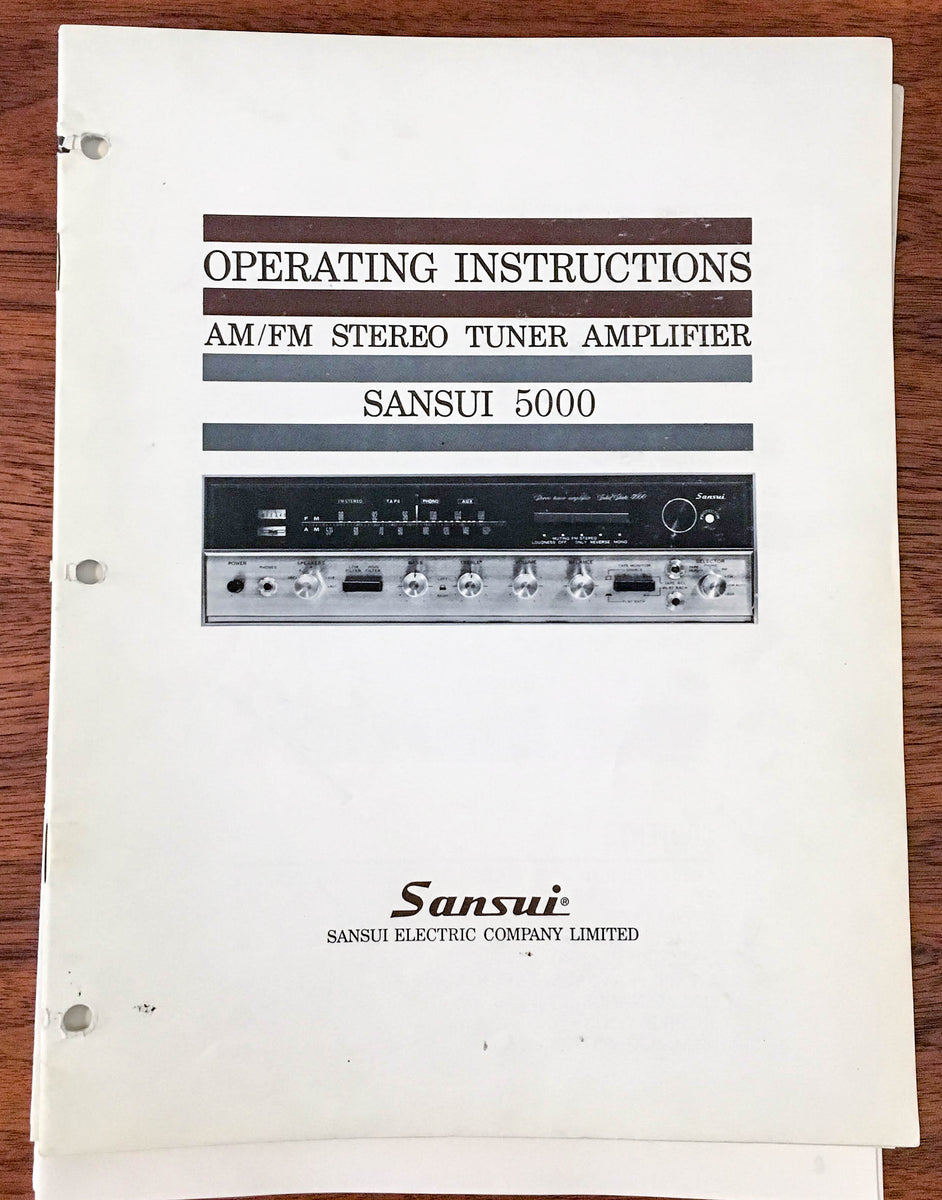 Sansui 5000 Receiver Owners Operating Manual *Original* – Vintage Audio ...