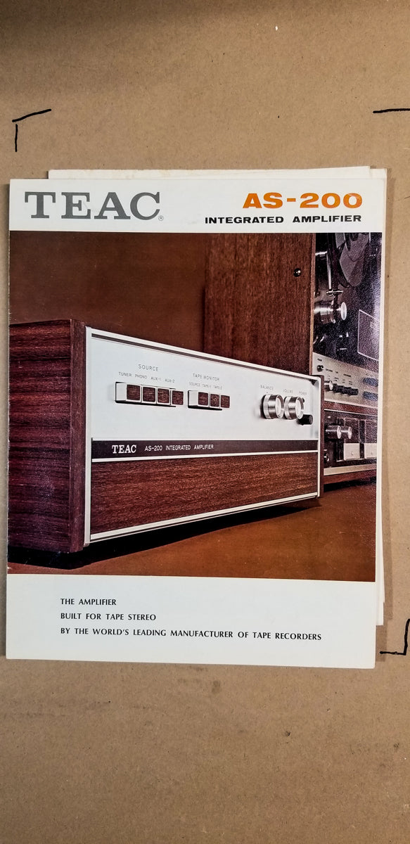 Teac AS-200 Amplifier Brochure *Original* – Vintage Audio Store ...