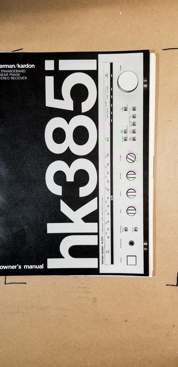 Harman Kardon HK 385i / HK385i Receiver Owners Manual *Original ...